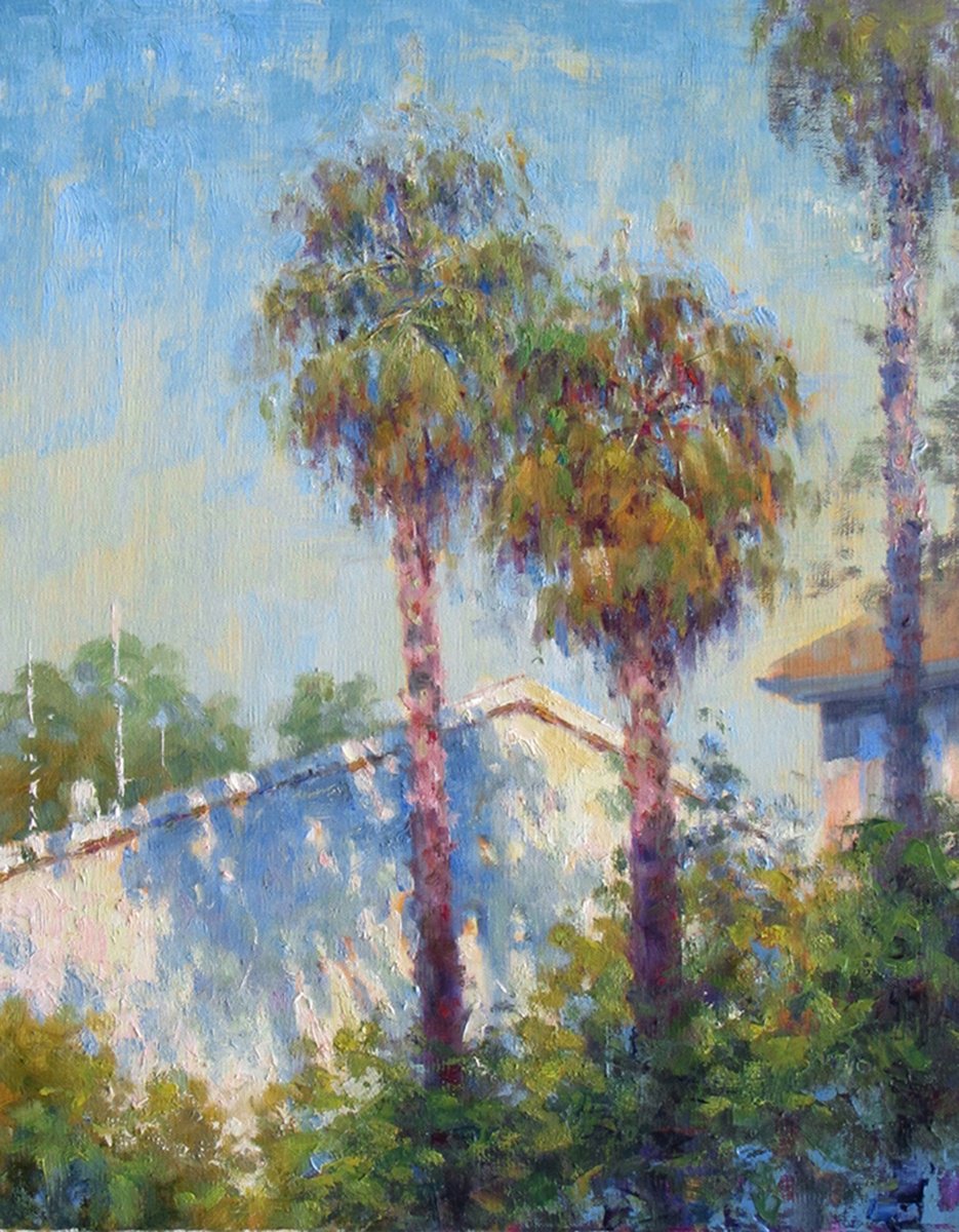Palm Shadows Oil painting: Susan Sarback | Artfinder