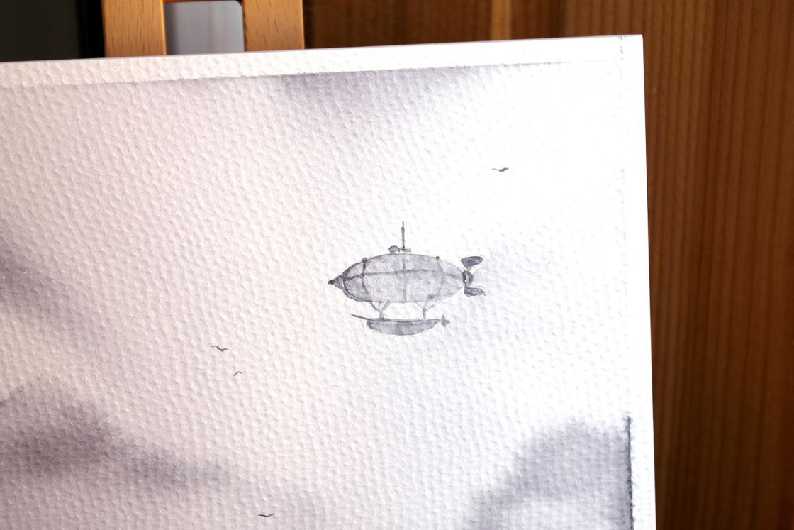 Zeppelin Watercolour: Svetlana Vitman | Artfinder