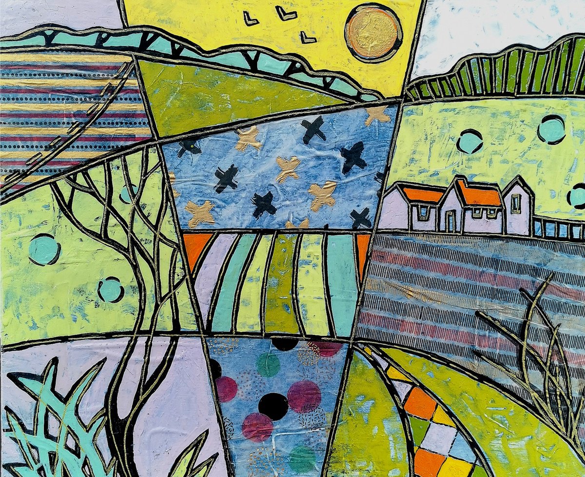 Structural landscape Mixed-media painting: Ariadna de Raadt | Artfinder