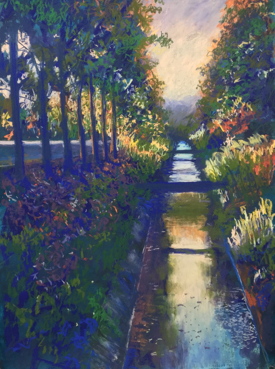 Quiet flows the klong Pastel drawing: John Cottee | Artfinder