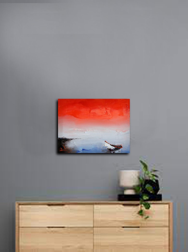 Original Oil Painting - Red Radiance by Stanislav Lazarov