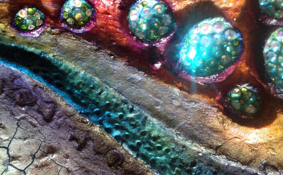 Abstract Painitng, Texture, Textured Wall Art, Rhinestone Art, Glass ...