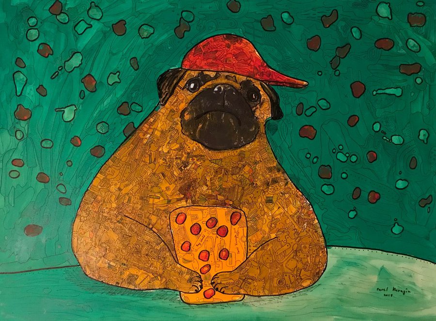 Iron pug Collage by Pavel Kuragin | Artfinder