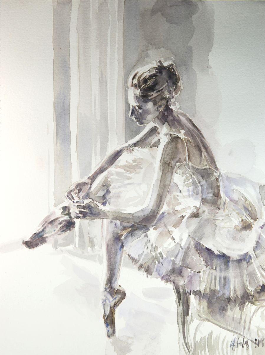 Ballet dancer Watercolour by Aleksandra Galas | Artfinder
