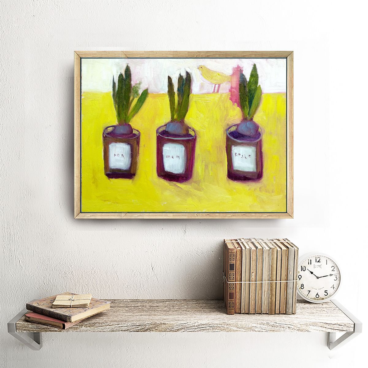 Cozy Trinity - small textured painting 30x40 cm Oil painting: Ayna ...