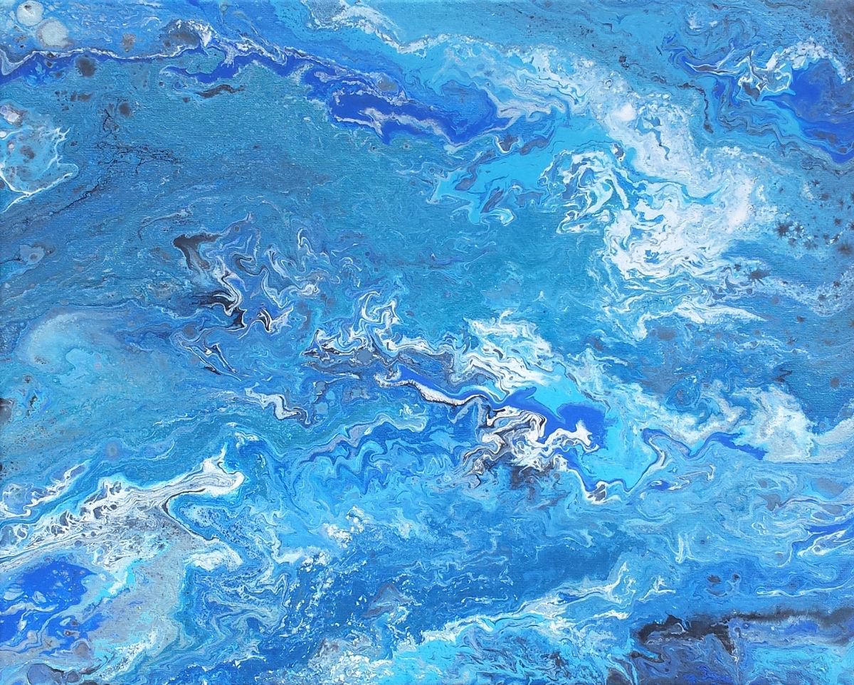 Ocean Blue II, Original Abstract Blue Painting | Artfinder