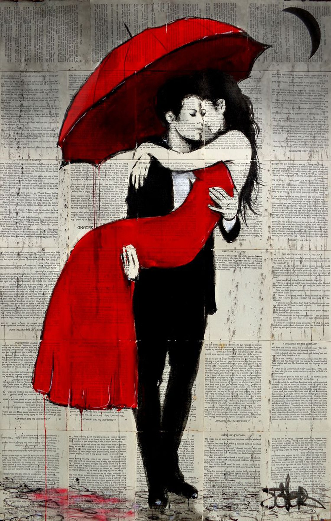 SWEPT AWAY Ink drawing: Loui Jover | Artfinder