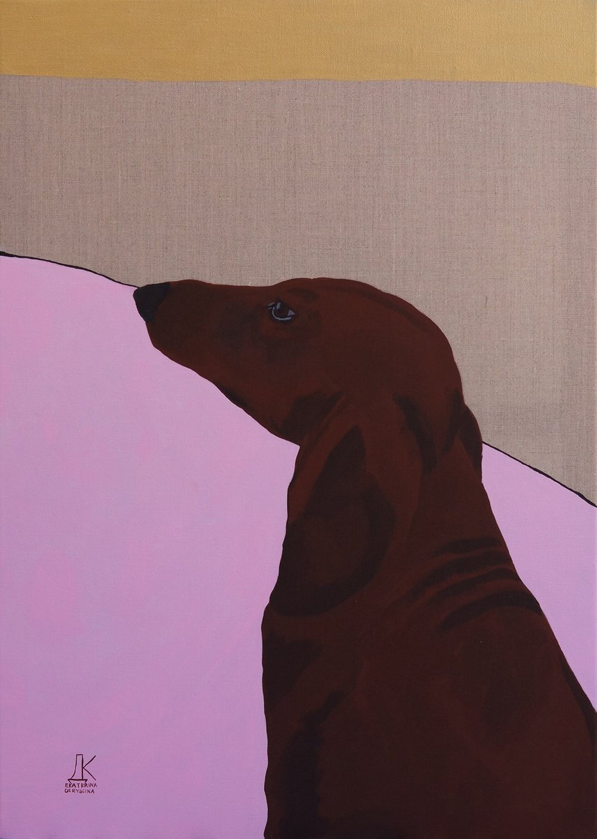 Golden teckel Acrylic painting by Ekaterina Deryugina | Artfinder