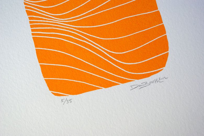 Bright Wave in Orange Screenprint by Dan Booth | Artfinder