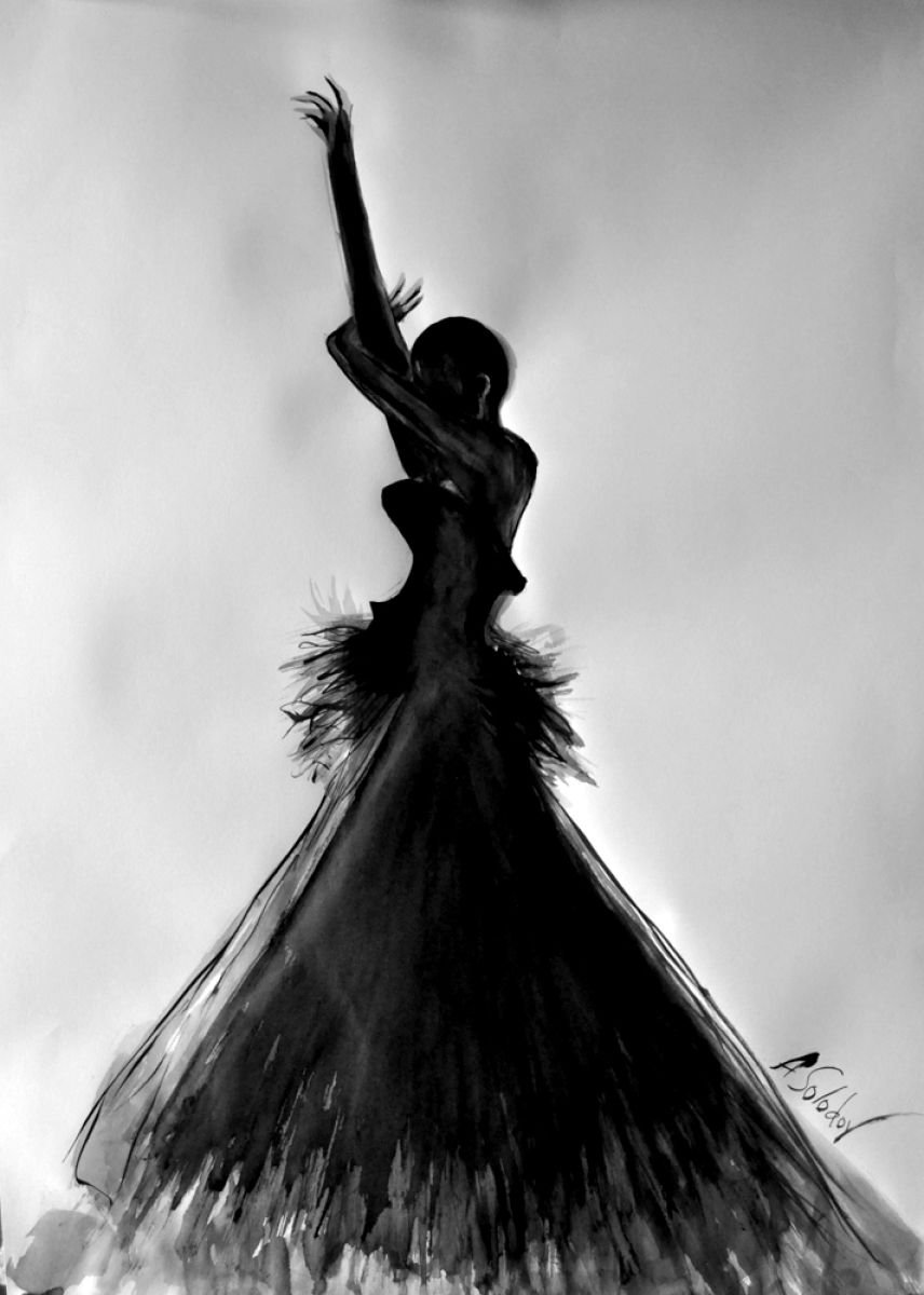 Black Dancer (2014) Painting by Alex Solodov | Artfinder