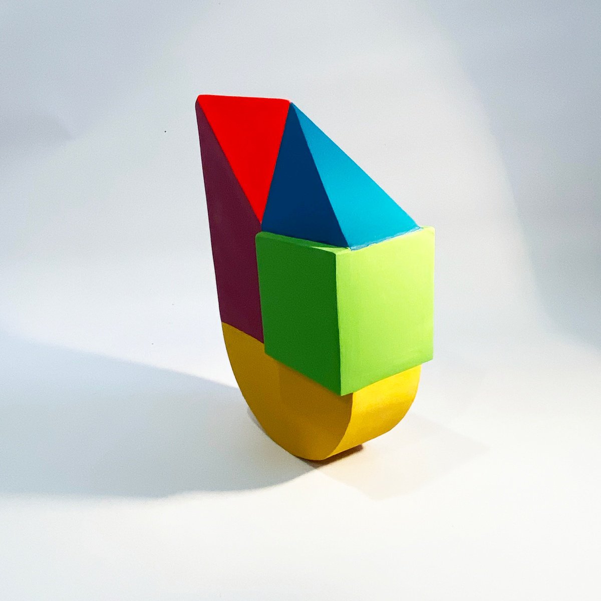 Still 2 , geometric color block Mixed-media sculpture: Jessica Moritz ...