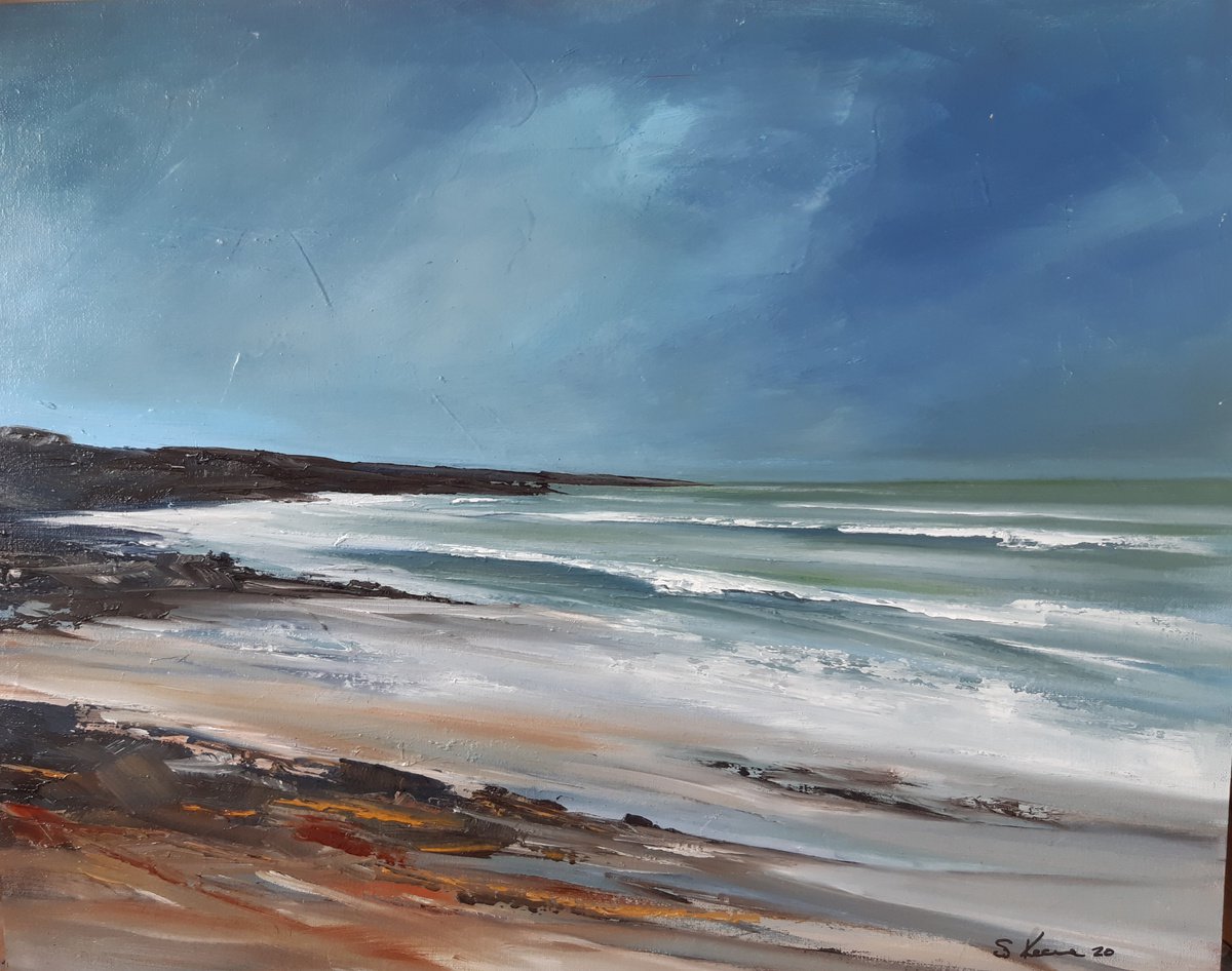 Chance of rain- Traeth yr Ora Oil painting: Steve Keenan | Artfinder