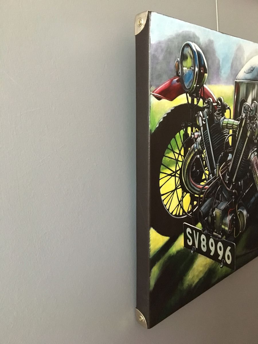 Morgan Brough vintage car Acrylic painting: Karl Hamilton-Cox | Artfinder