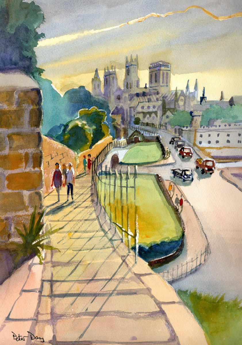 York Minster from City Wall Watercolour: Peter Day | Artfinder