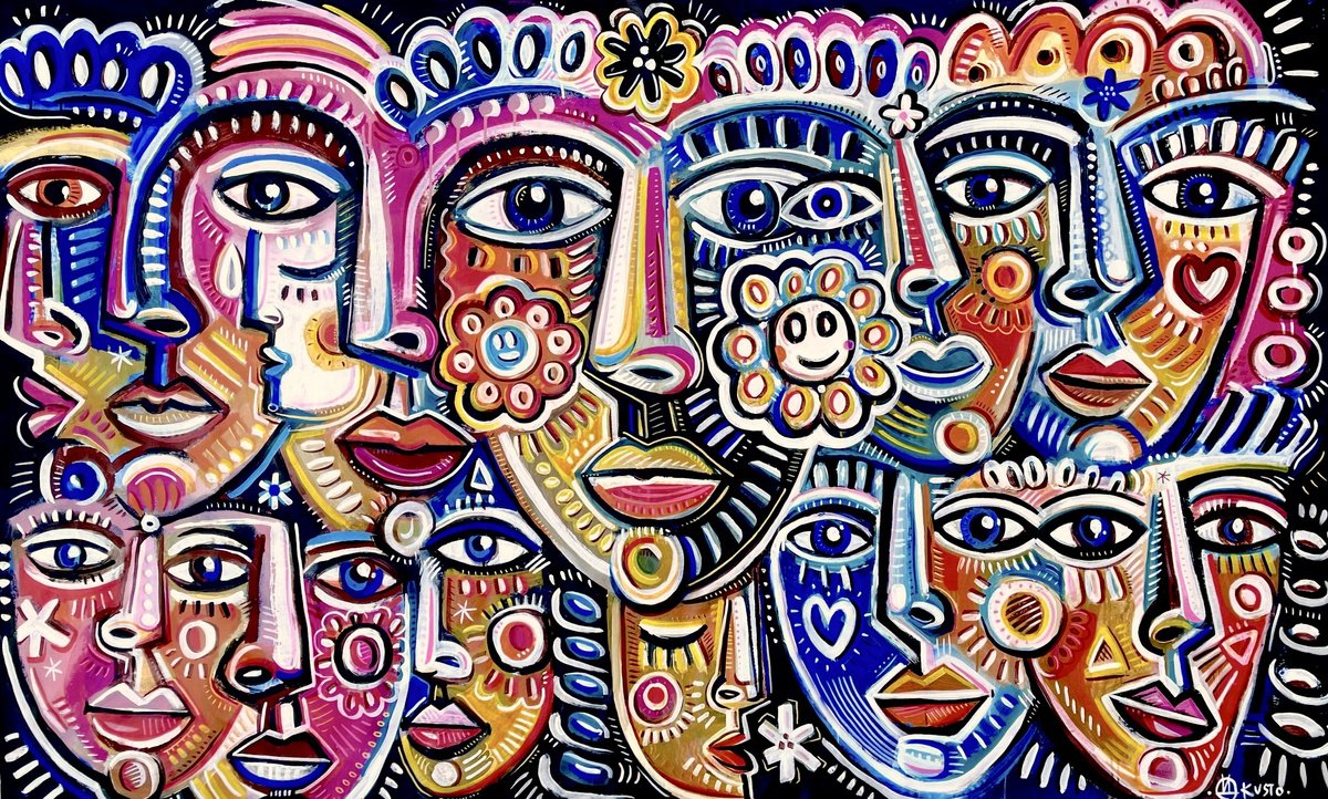 FACES OF UNITY Acrylic painting: DARIA KUSTO | Artfinder