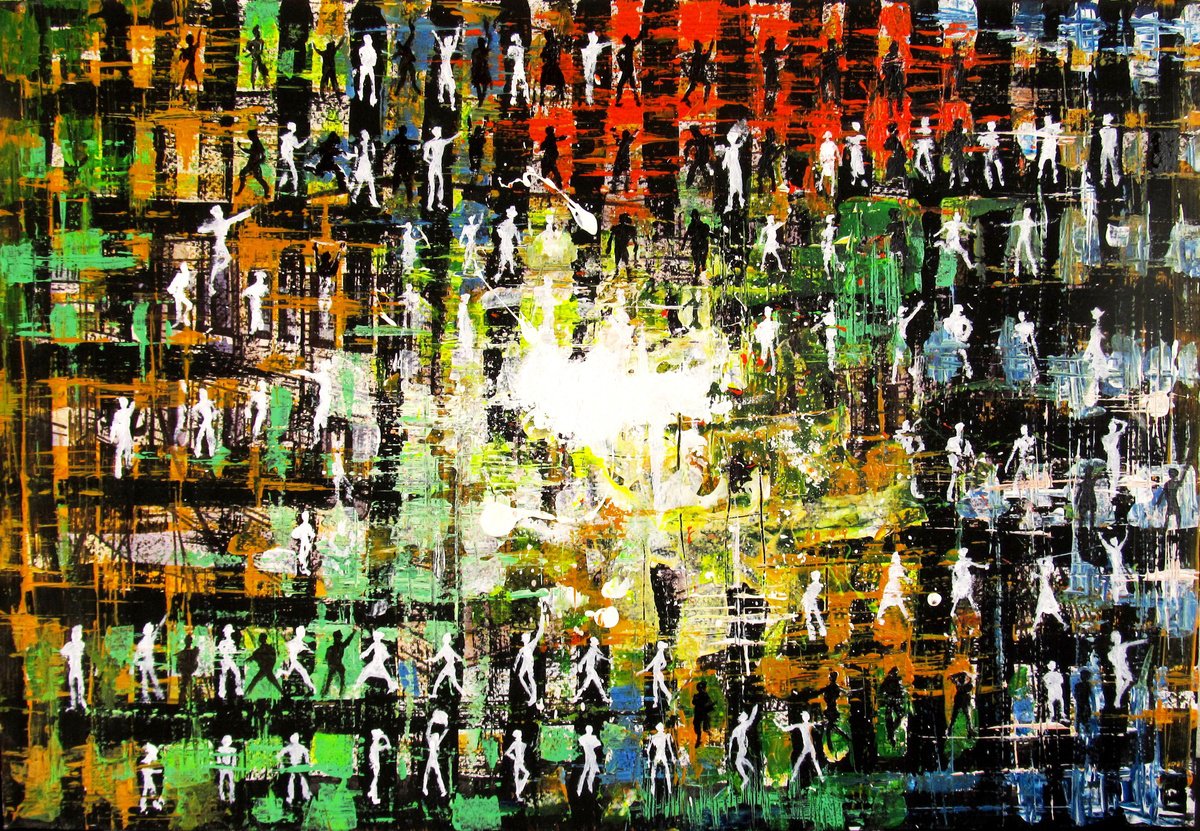 Multi-figure composition No. 1. Acrylic painting by Serhiy Roy | Artfinder