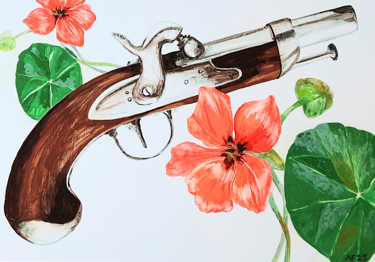 Gun Greenery Gouache painting: Alison Fennell | Artfinder