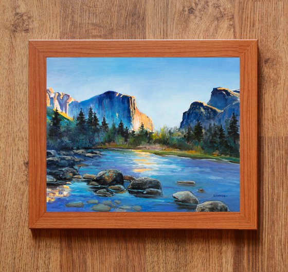 Yosemite National Park ORIGINAL oil painting, El Capitan art Half Dome ...