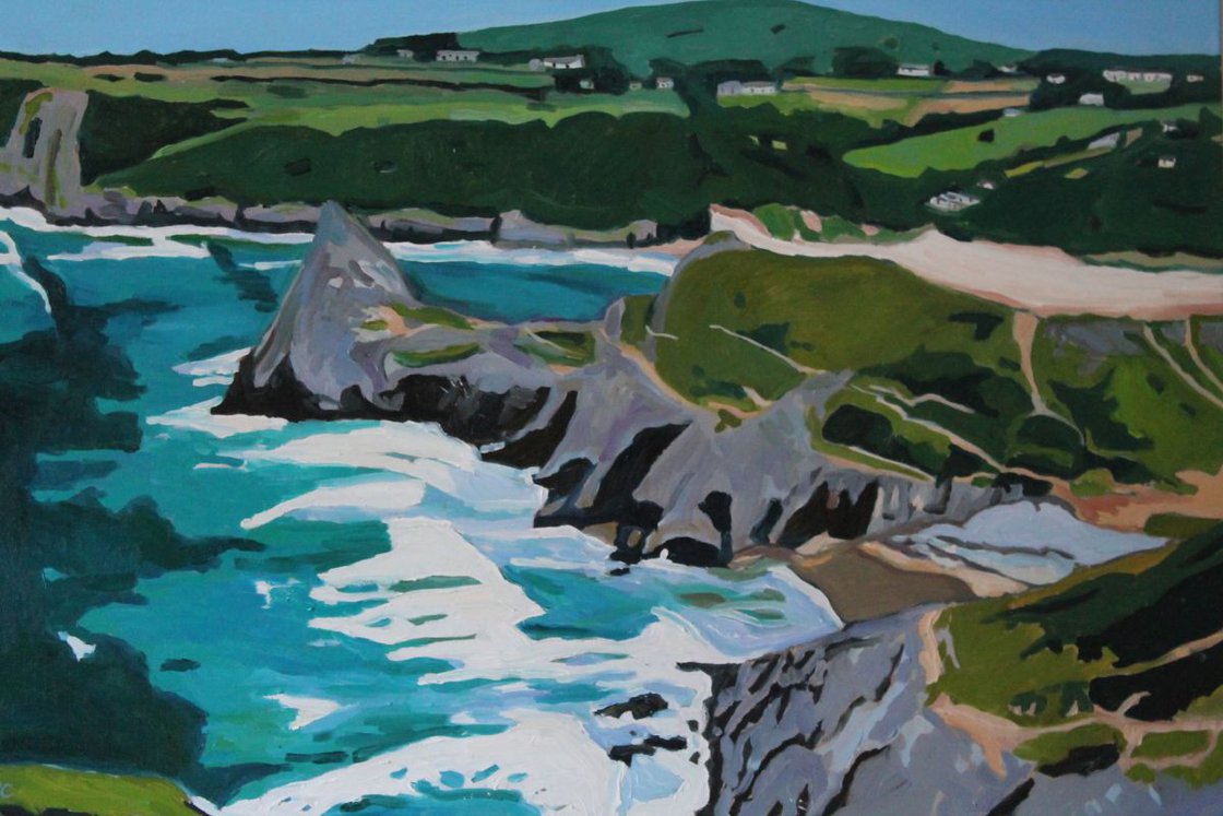 Pobbles Bay, Gower Oil painting by Emma Cownie | Artfinder