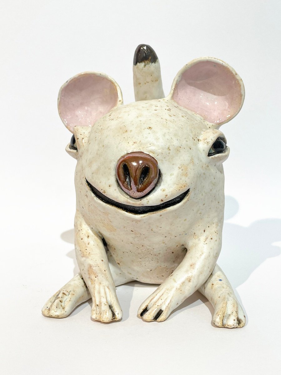 Sweet White Wombat Clay sculpture by Viktor Zuk | Artfinder