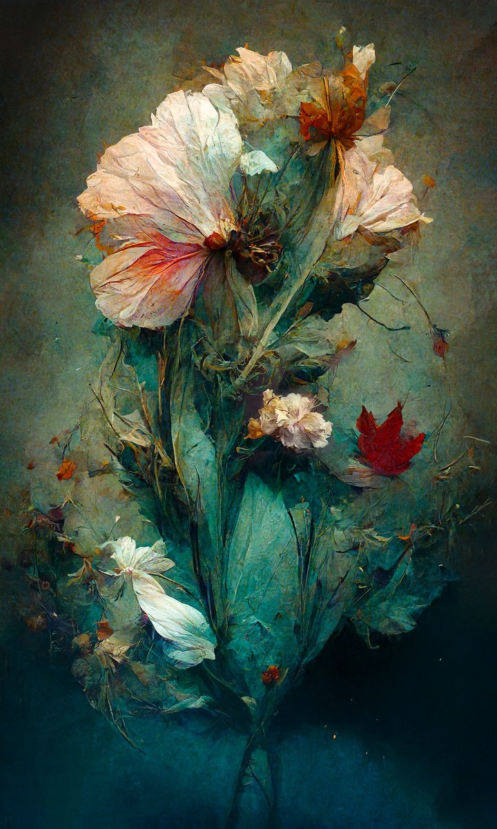 Floral Decay XIX Mixed-media painting: Teis Albers | Artfinder