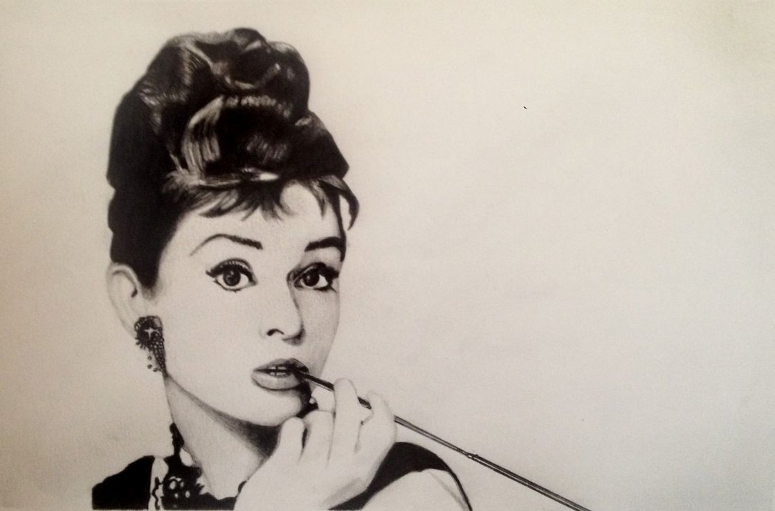 Audrey Hepburn, Breakfast at Tiffany's - Graphite Pencil Drawing Pencil ...