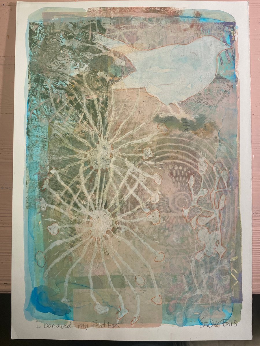 White Bird Monoprint: Sidse Friis | Artfinder