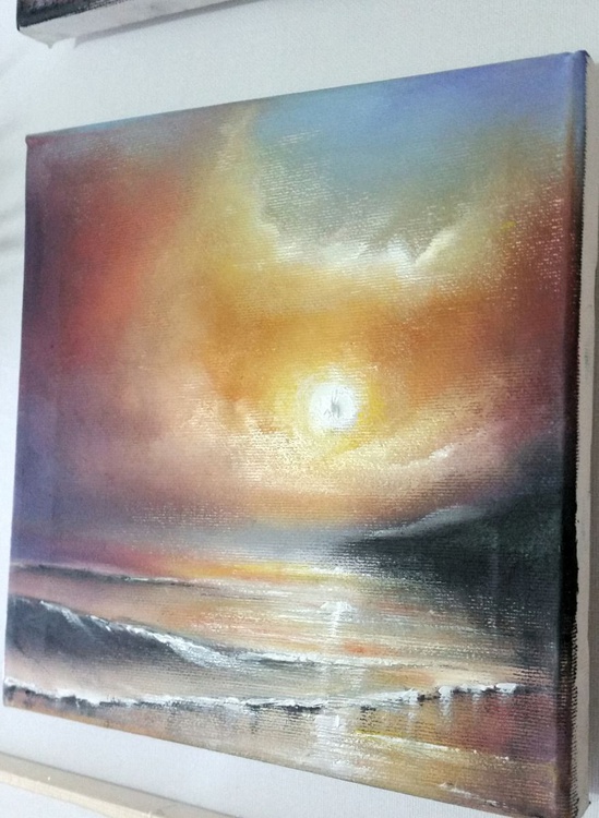 Sunset surf (2016) Oil painting by Alan Brunt | Artfinder