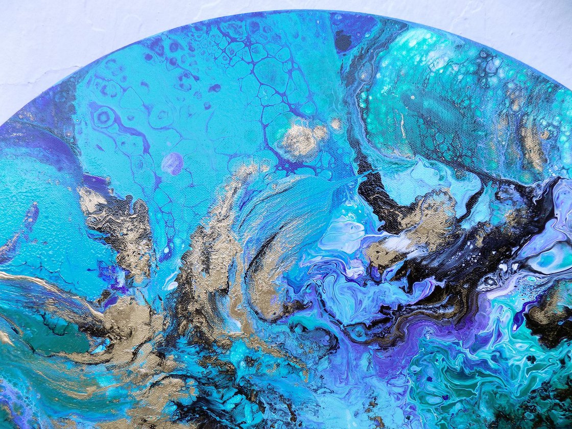 Round abstract painting art Acrylic painting by Areti Ampi | Artfinder