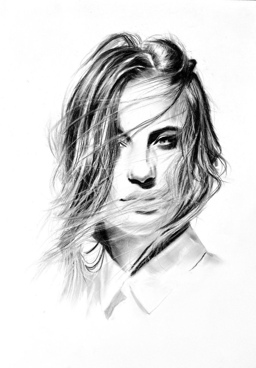 Be free Charcoal drawing: Denny Stoekenbroek | Artfinder