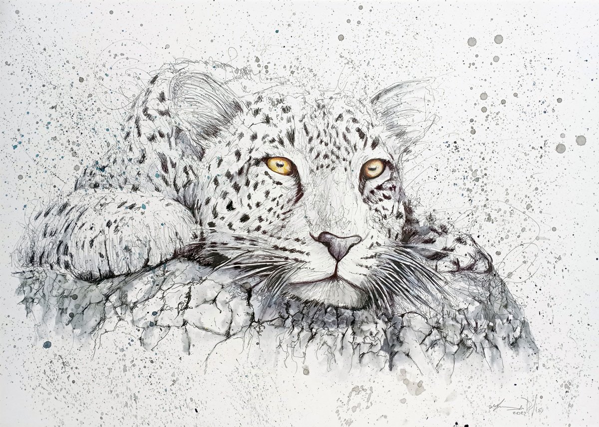 Stillness is relative. Ink drawing: Maurizio Puglisi | Artfinder