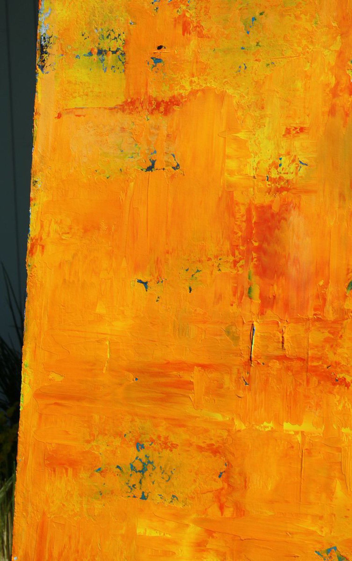 Abstract Yellow Orange Concept I (40x40x1.5) Acrylic painting: Robert ...