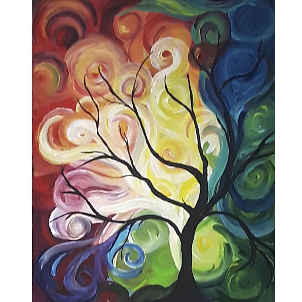 Rainbow Tree Acrylic painting by JP Denyer | Artfinder