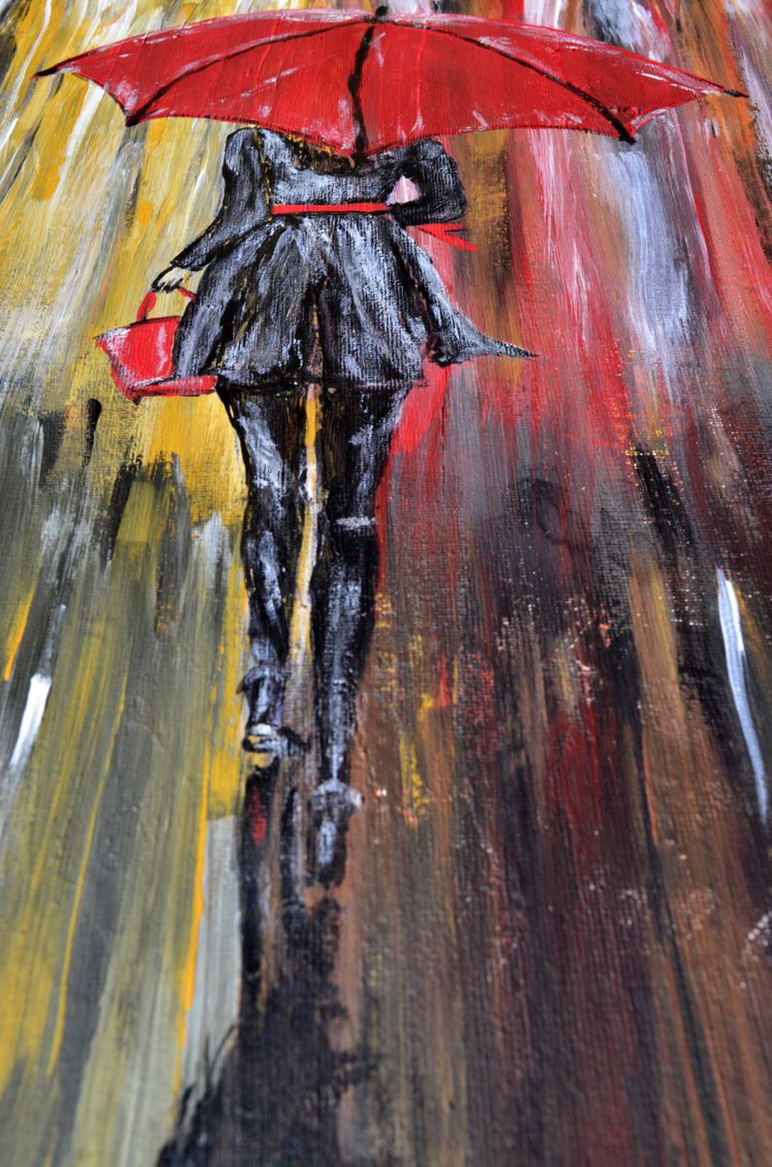 Red Umbrella Acrylic painting by Misty Lady - M. Nierobisz | Artfinder