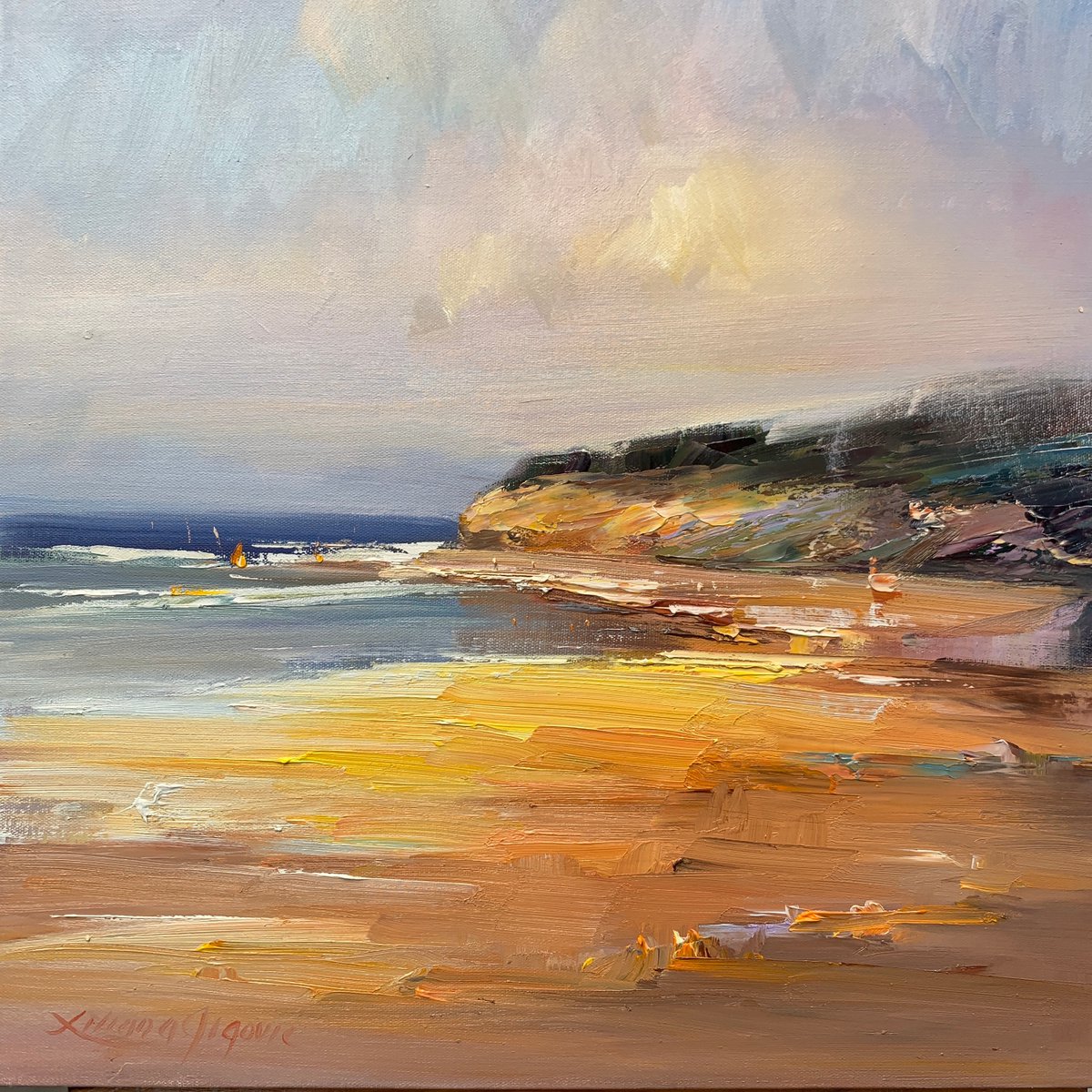 Torquay beach Oil painting: Liliana Gigovic | Artfinder
