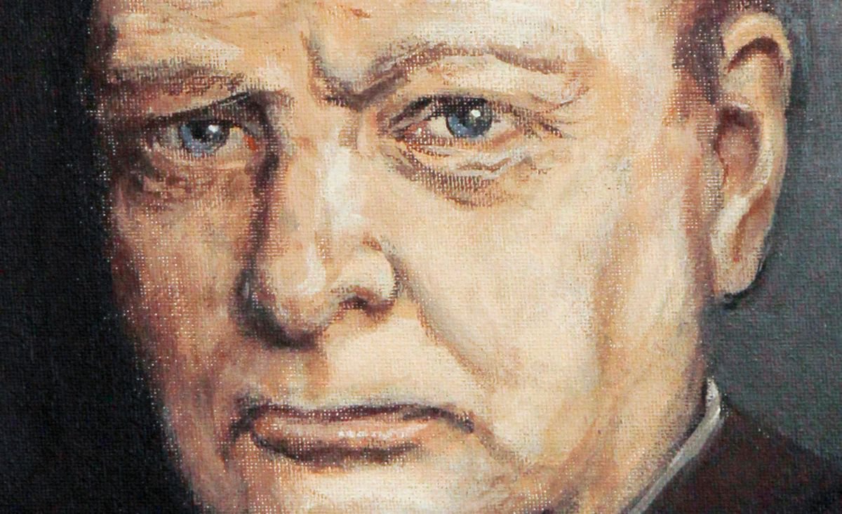 Portrait of Winston Churchill Acrylic painting by Tim Wetherell | Artfinder