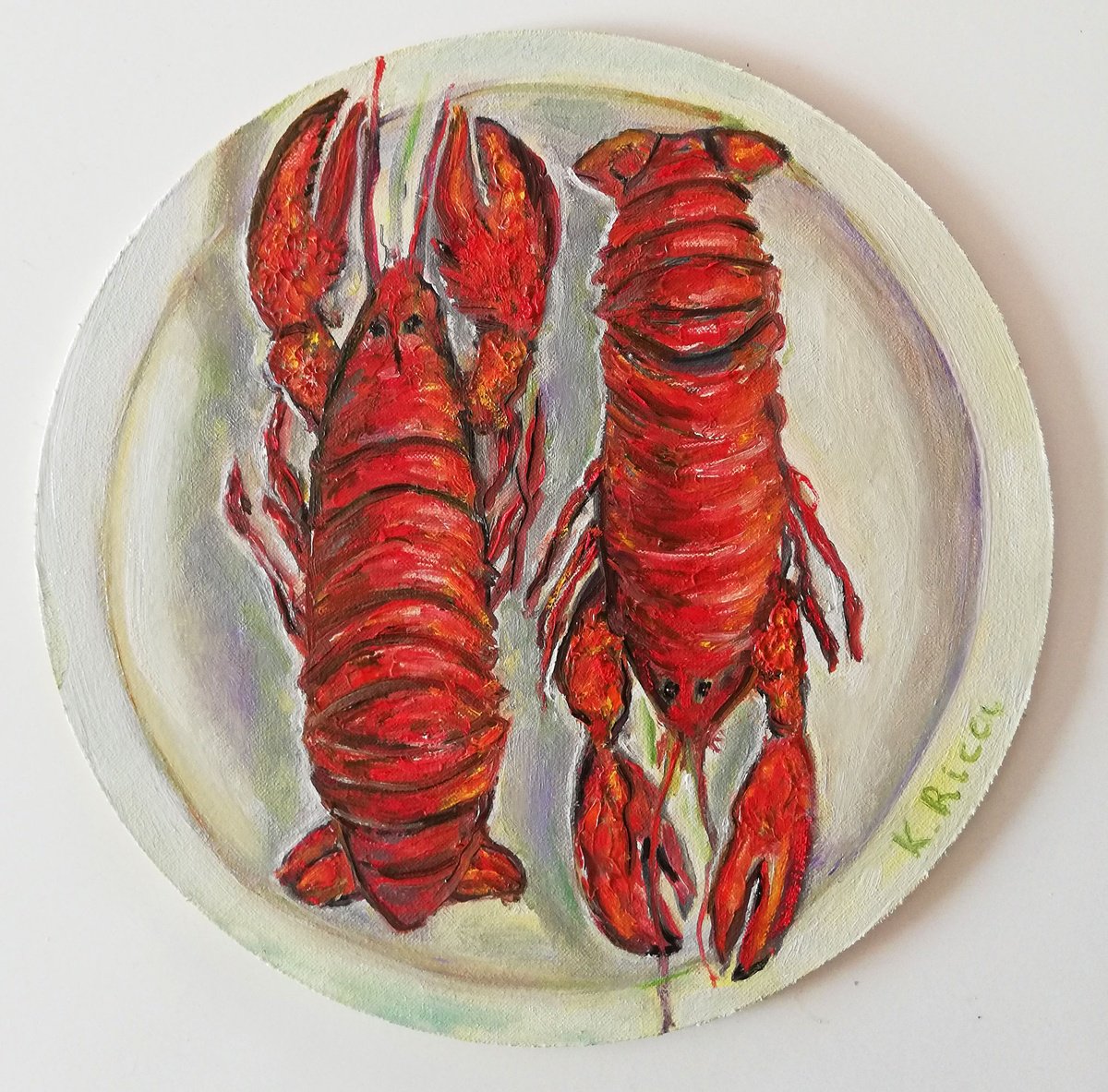 Lobsters in a Plate Oil painting: Katia Ricci | Artfinder
