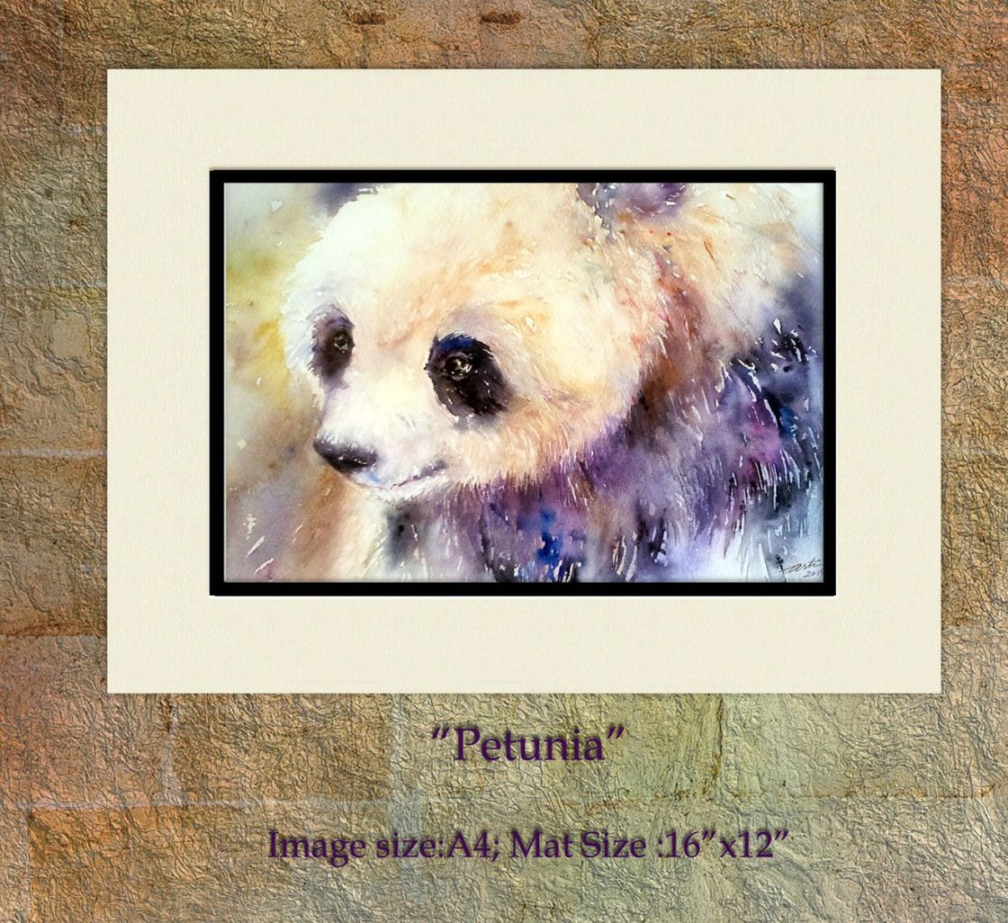 Petunia the Panda Watercolour: Arti Chauhan | Artfinder