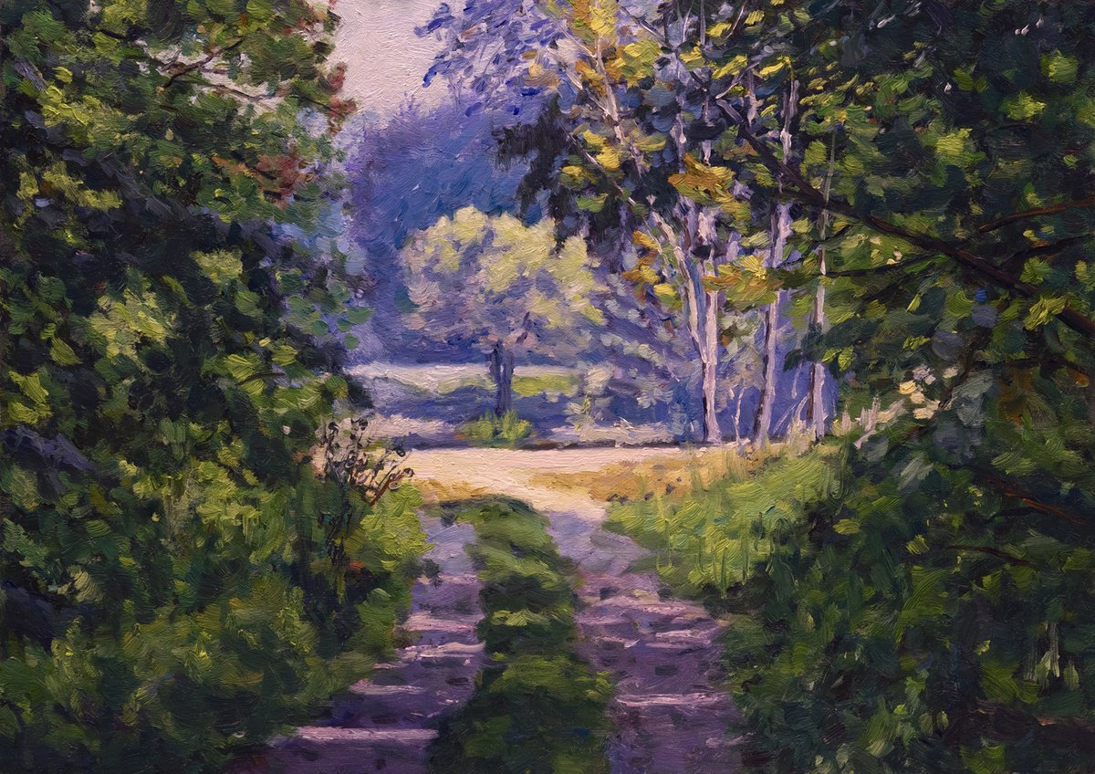 Colorful Forest Light Oil painting: Daniel Brian Fishback | Artfinder