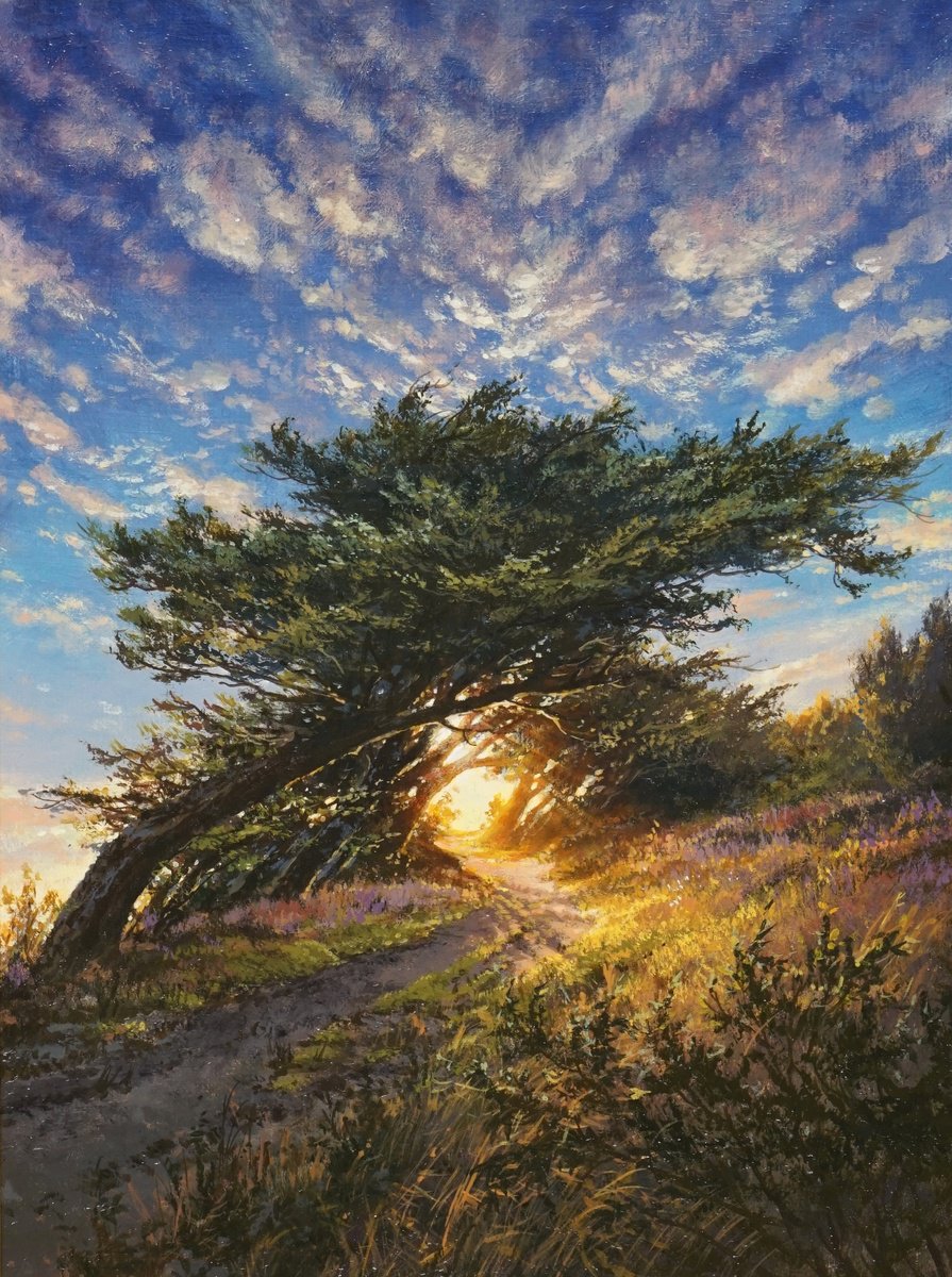 Warming evening ray Acrylic painting: Viktar Yushkevich YUVART | Artfinder