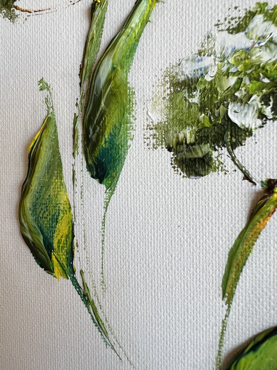 IN THE MOMENT №2 - Hogweed. 3d flower. Mini art. Herbs. Meadow. Greens. Summer. Oil painting ...