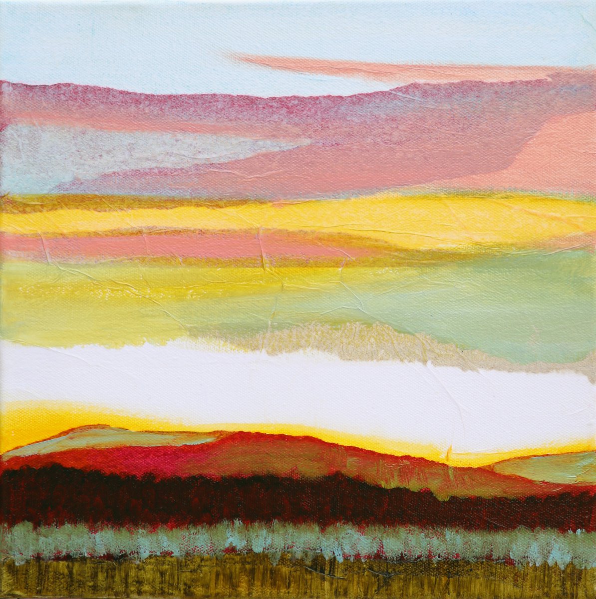 Abstract landscape #1 - collage and oil painting | Artfinder