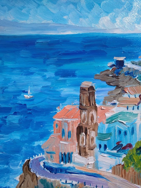 Coastal Road in Italian riviera | Artfinder