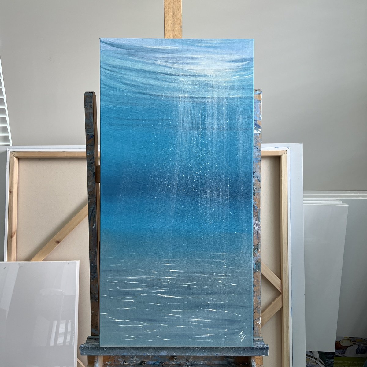 Turquoise Depth Oil painting by Eva Volf | Artfinder