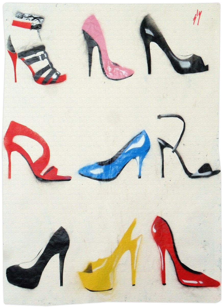 Sly heels (wp). Spray paint painting by Juan Sly | Artfinder