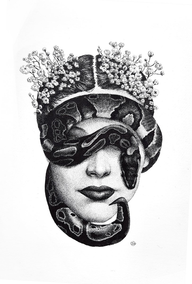 The Goddess Graya series. Enyo Ink drawing: Iana Cherepanska | Artfinder