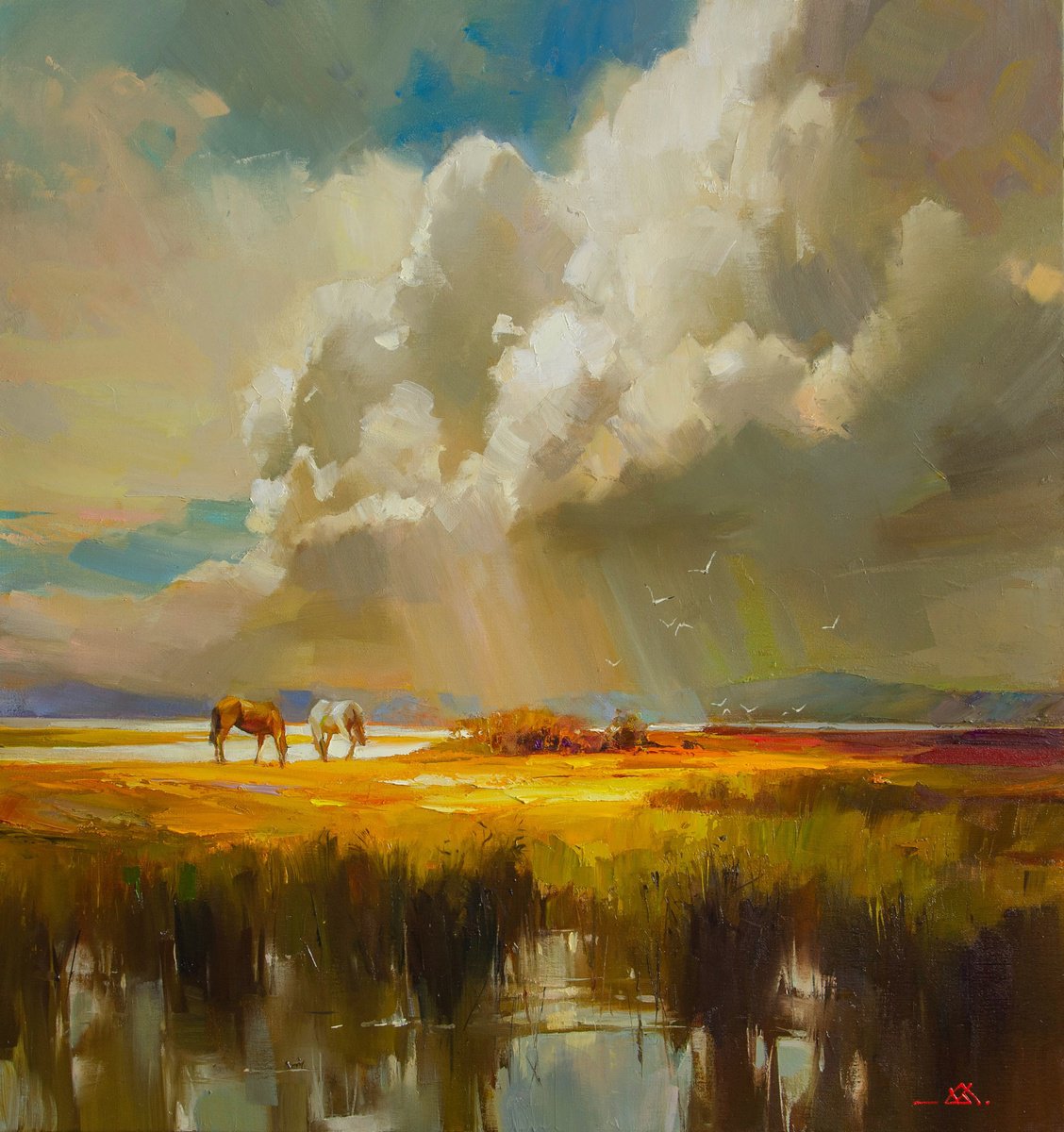 Original Oil Painting - the Smell of Rain-2 by Valentin