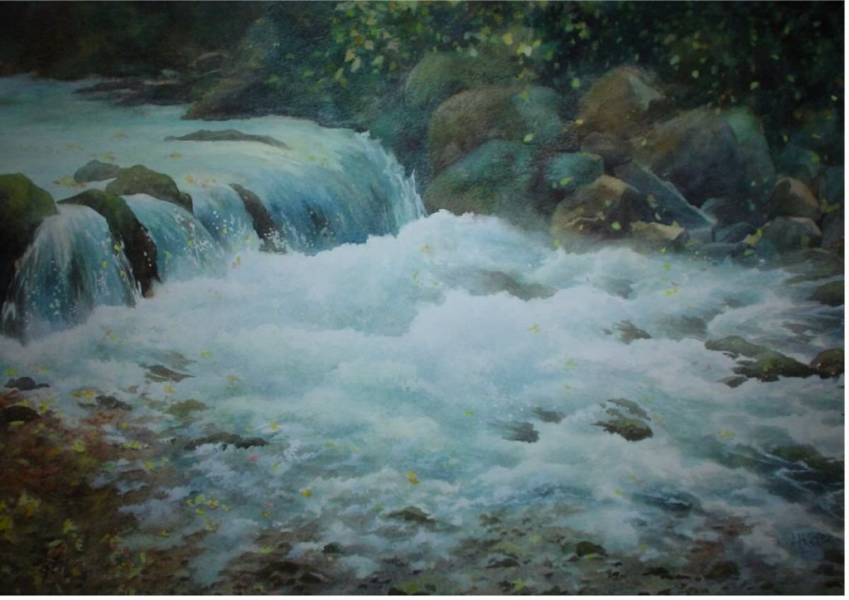 Autumn Rush Watercolour: Josephine Hudson | Artfinder