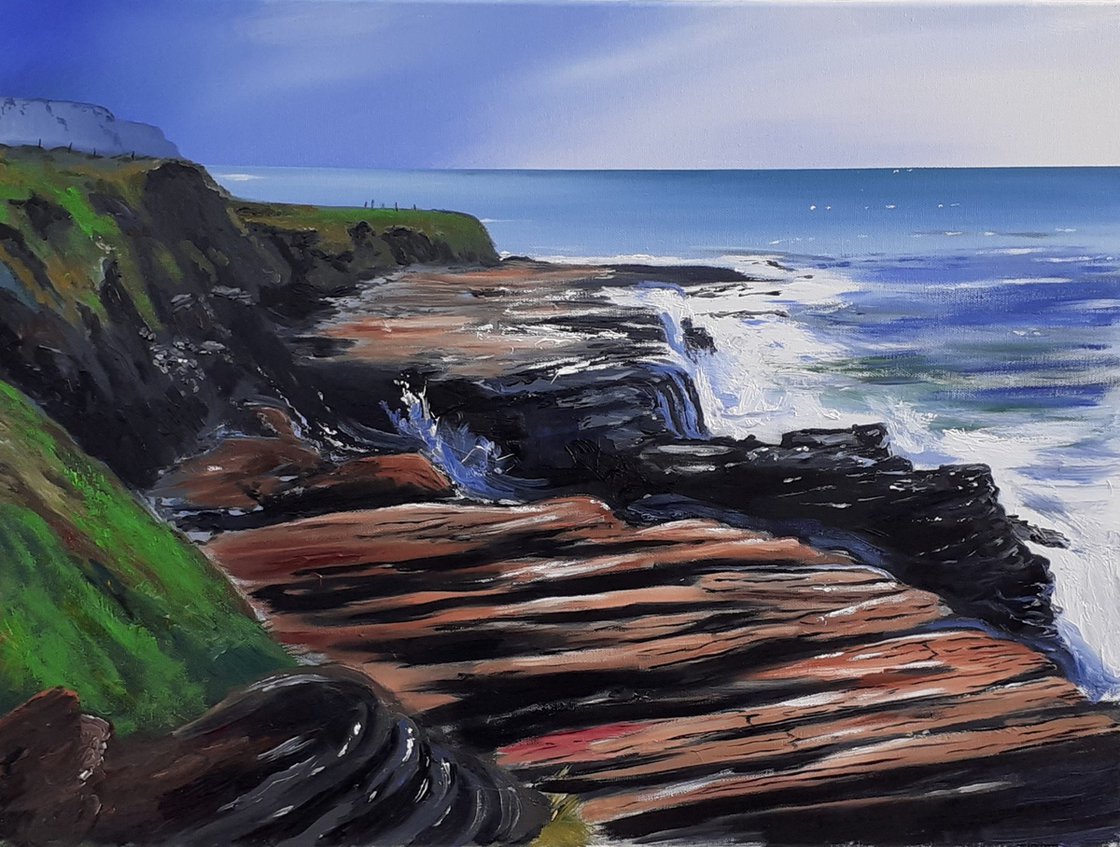Doolin Ocean Walk Oil painting by Cathal Gallagher | Artfinder