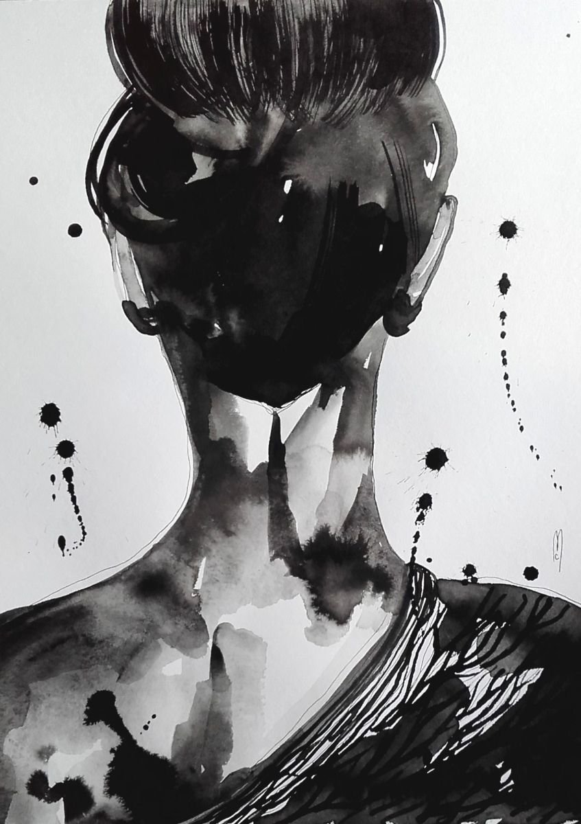 Woman Back Drawing Ink Watercolor | Artfinder